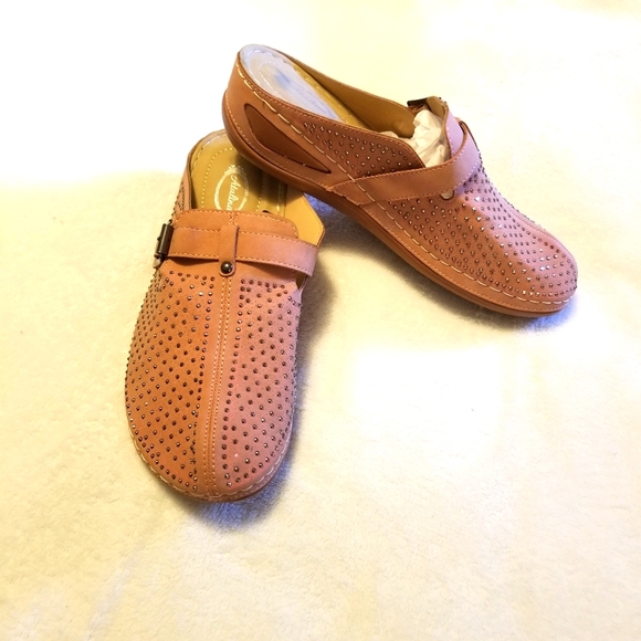 Atalina | Shoes | Atalina Womens Pink Open Back Clogmule Slip On Wedge ...